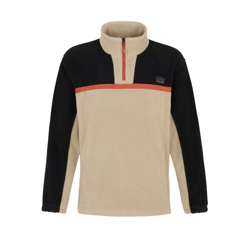 Protest Mens Prtglitne 1/4 Zip Top | 567 Bamboo Beige | S | 8719947534036